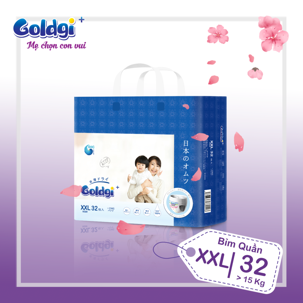 Bỉm Nhật Goldgi+ Premium size XXL - Goldgi