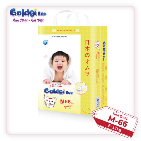 Bỉm Nhật Goldgi Eco - Size Dán M-66 - GoldGi+